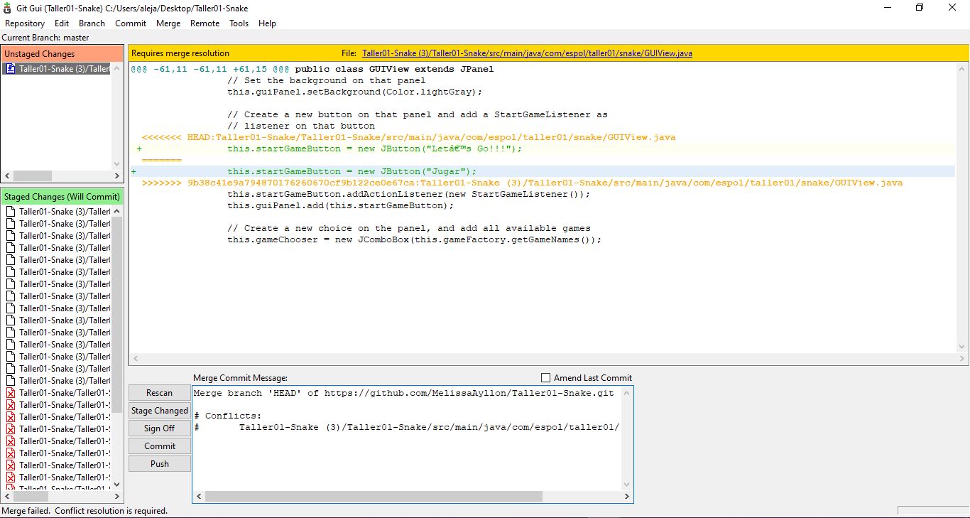 GitHub - MelissaAyllon/Taller01-Snake