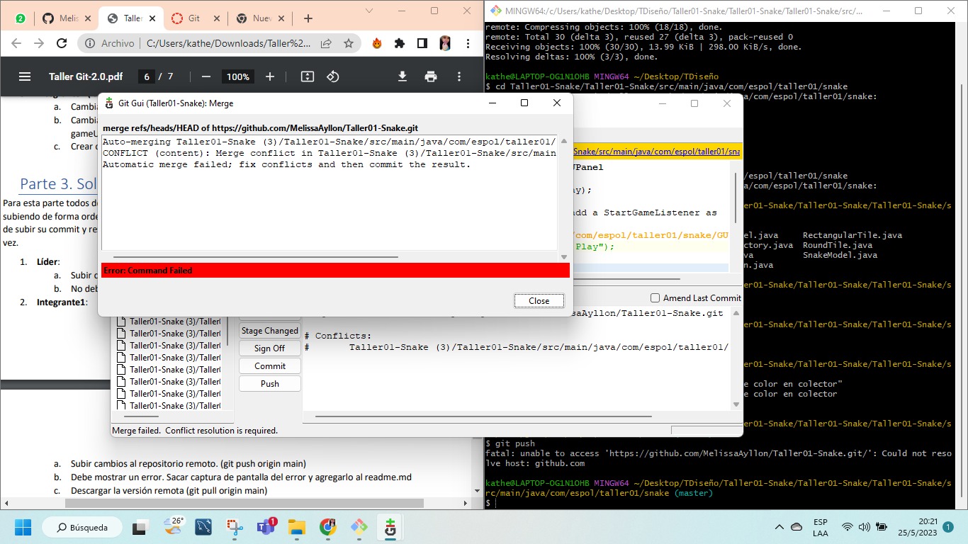 GitHub - MelissaAyllon/Taller01-Snake