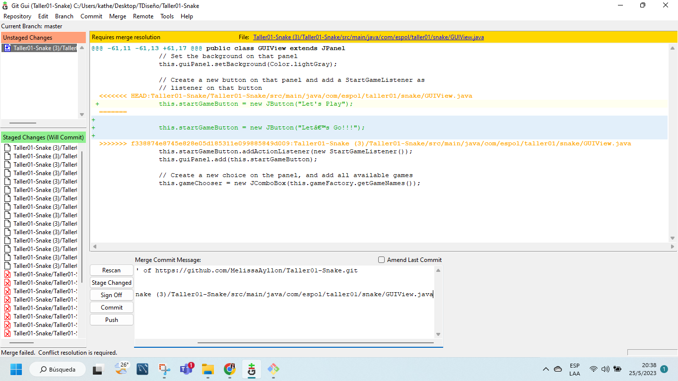 GitHub - MelissaAyllon/Taller01-Snake