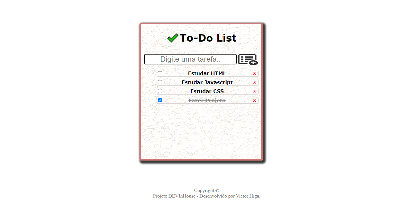 GitHub - Victor-Higa1997/Projeto-DEVInHouse-To-Do-List: Projeto ...
