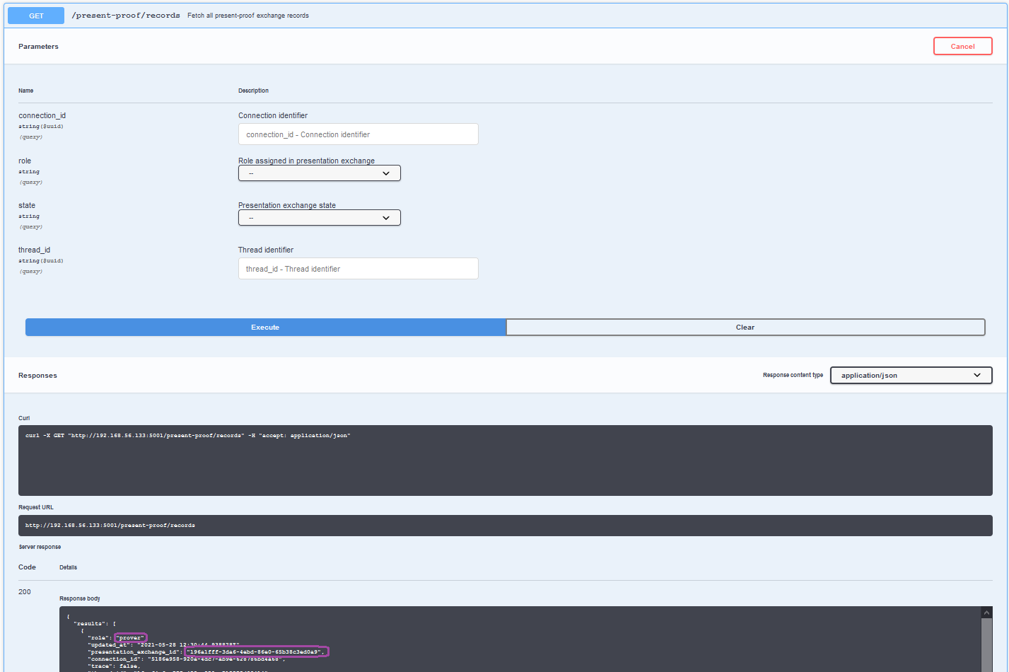 Error 400: Presentation exchange xxx in request_sent state (must be presentation_received ...