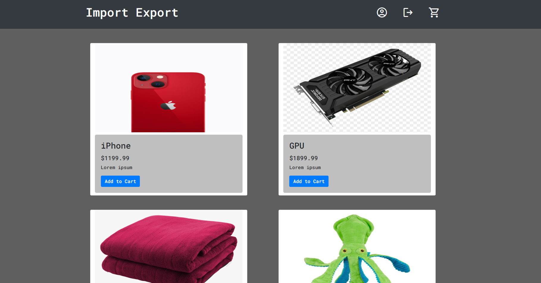 GitHub - AndrewFaugno/import-export: A mock-up user sustained online ...