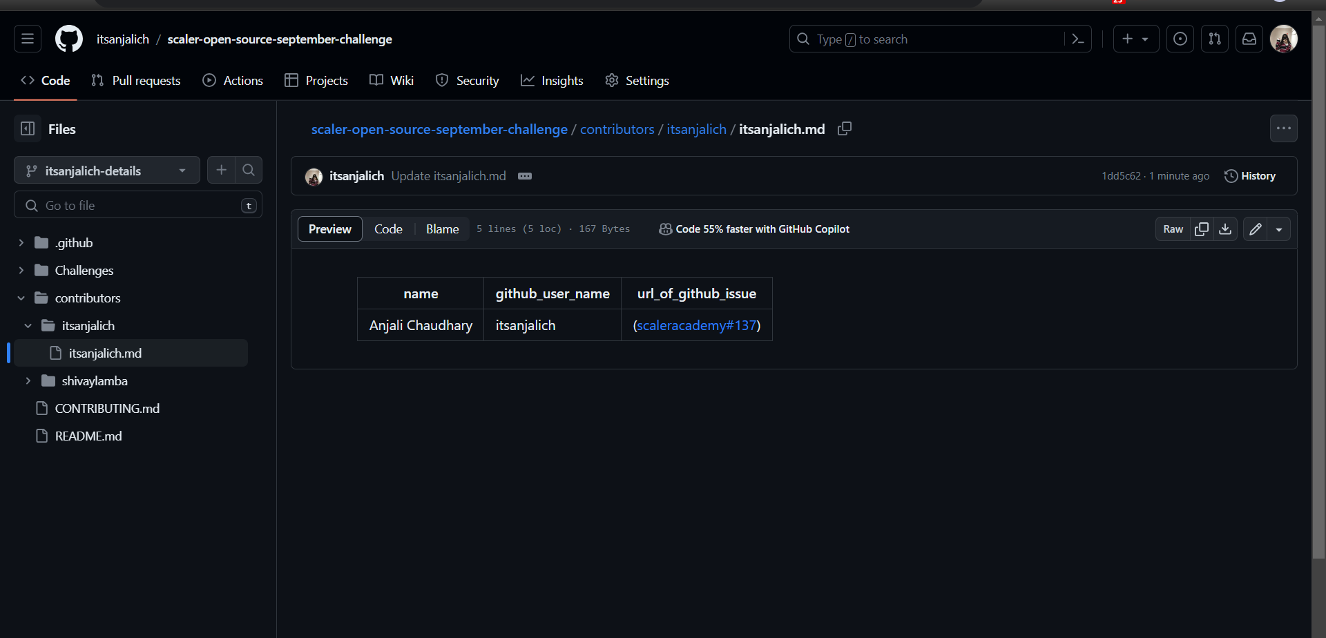 Challenge 1 - Anjali Chaudhary · Issue #137 · scaleracademy/scaler-open-source-september ...