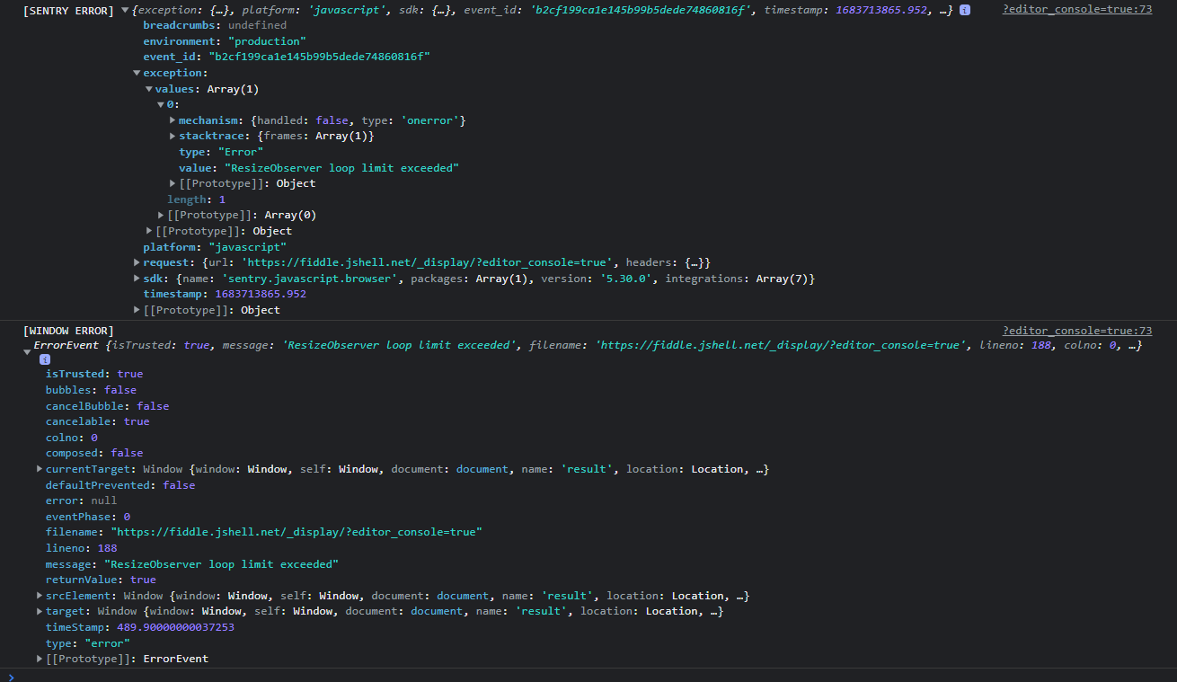 Non Error Exception Captured With Keys Currenttarget Istrusted Target Type · Issue 7941
