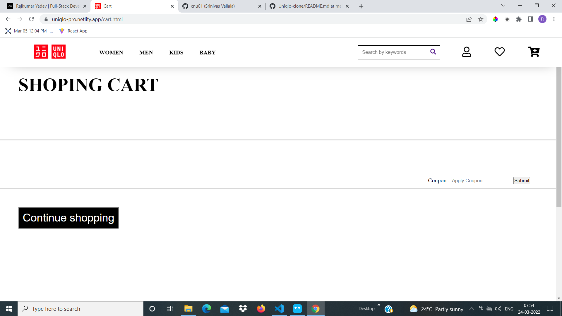 GitHub - rajkumaryadav199/Uniqlo-clone: Uniqlo is a Japanese casual wear clothing store, cloned ...