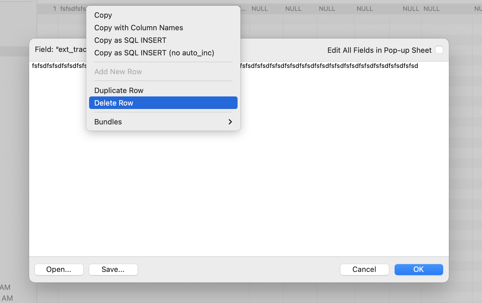 Able to open right click menu while editing value resulting in crash · Issue #1446 · Sequel-Ace ...