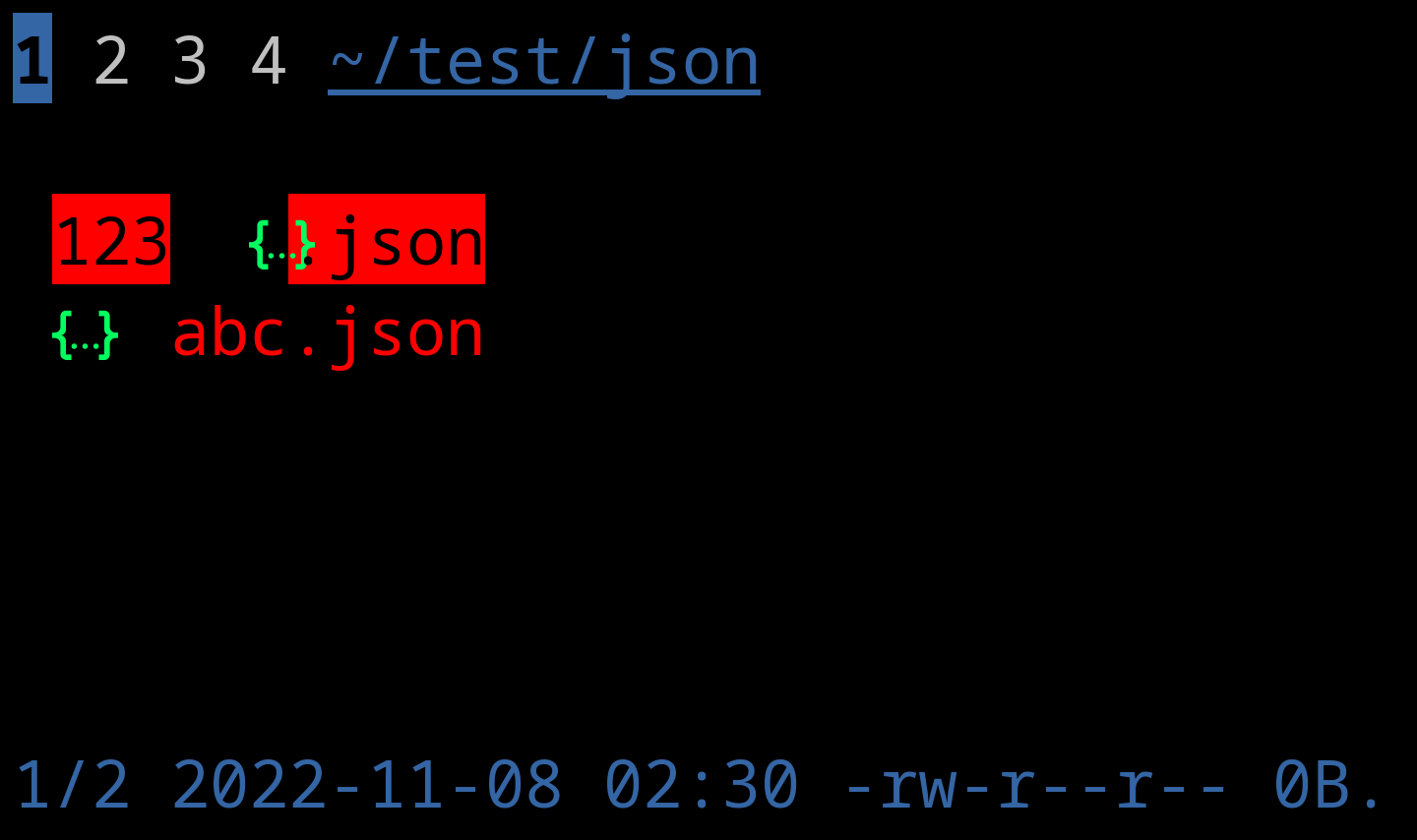 Display glitch for `json` files for some terminal emulator with `O_NERD ...