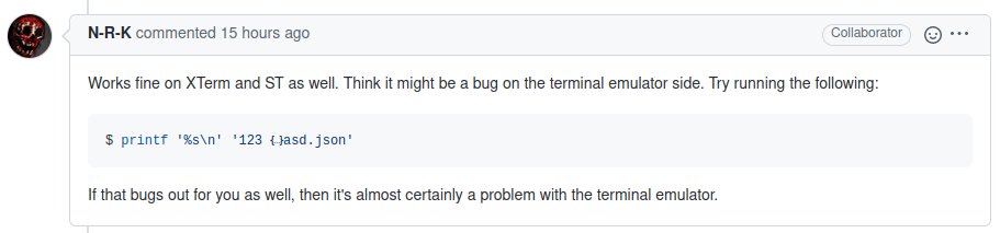 Display glitch for `json` files for some terminal emulator with `O_NERD` enabled · Issue #1515 ...