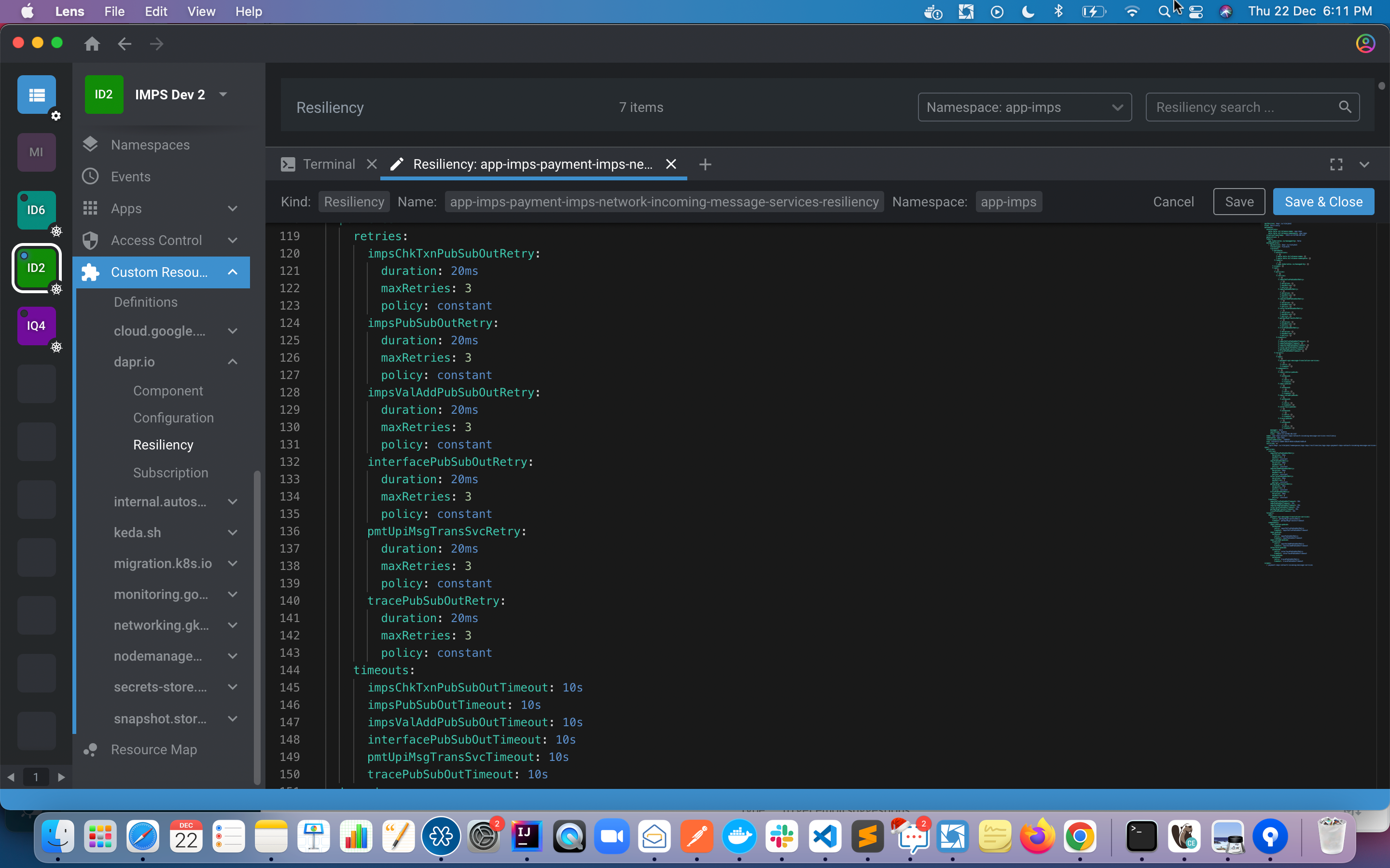 Subscription or service calls happening indefinitely even when maxRetries configured in dapr ...