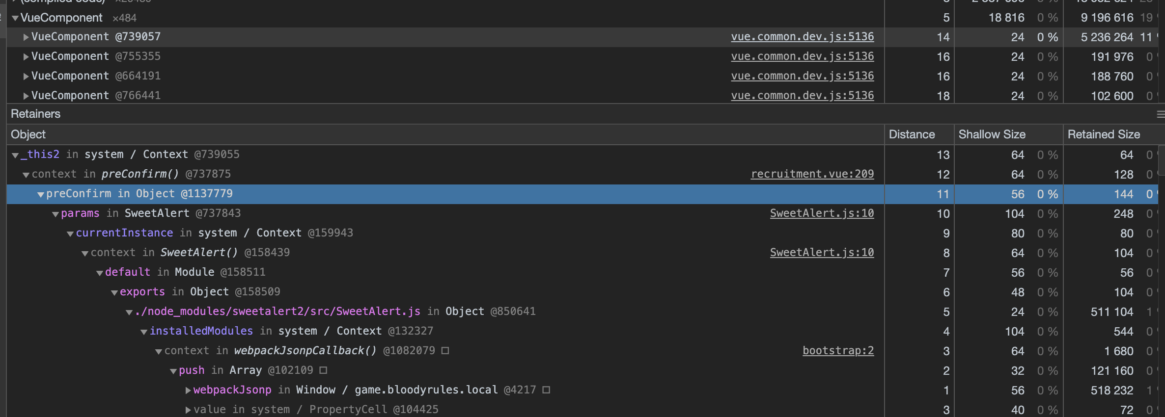 Memory management: references not detached · Issue #1569 · sweetalert2/sweetalert2 · GitHub
