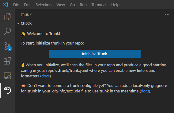 Docs Suggestion: Add Trunk.io VSCode extension integration to the docs · Issue #306 · tconbeer ...