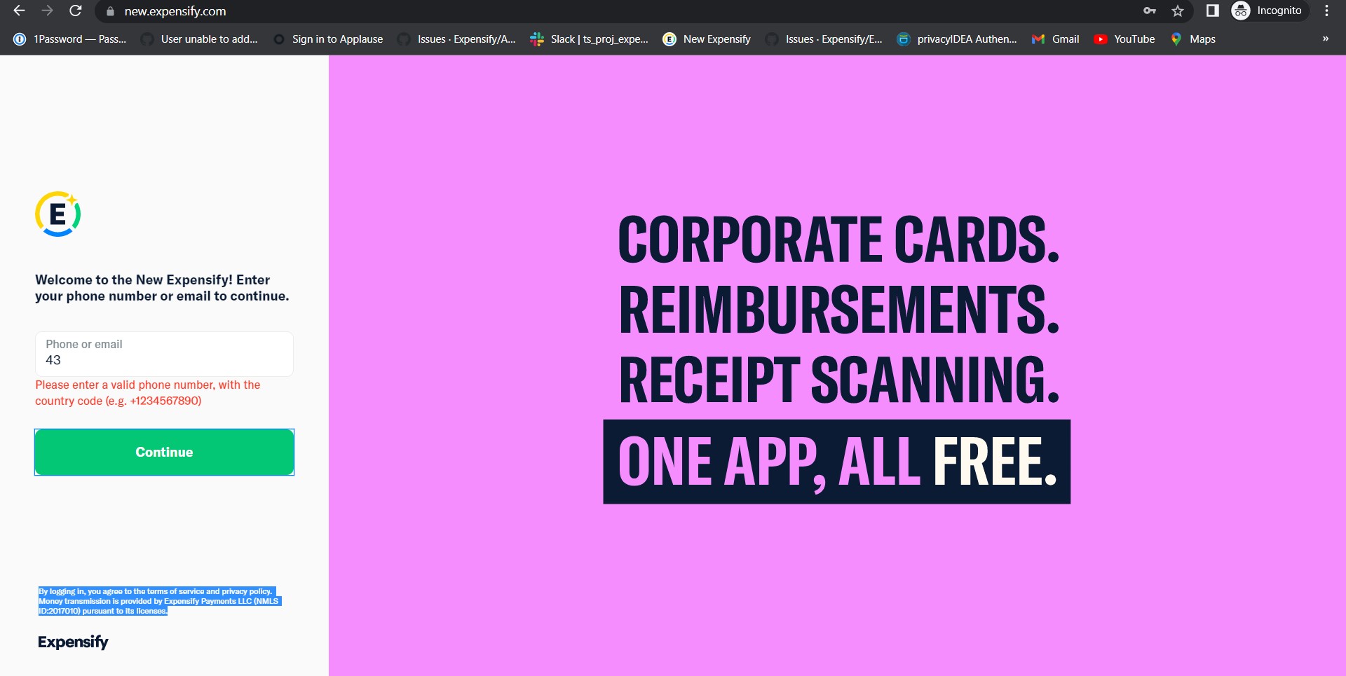 Login - When entering 2 digits, the wrong message is displayed · Issue #10430 · Expensify/App ...