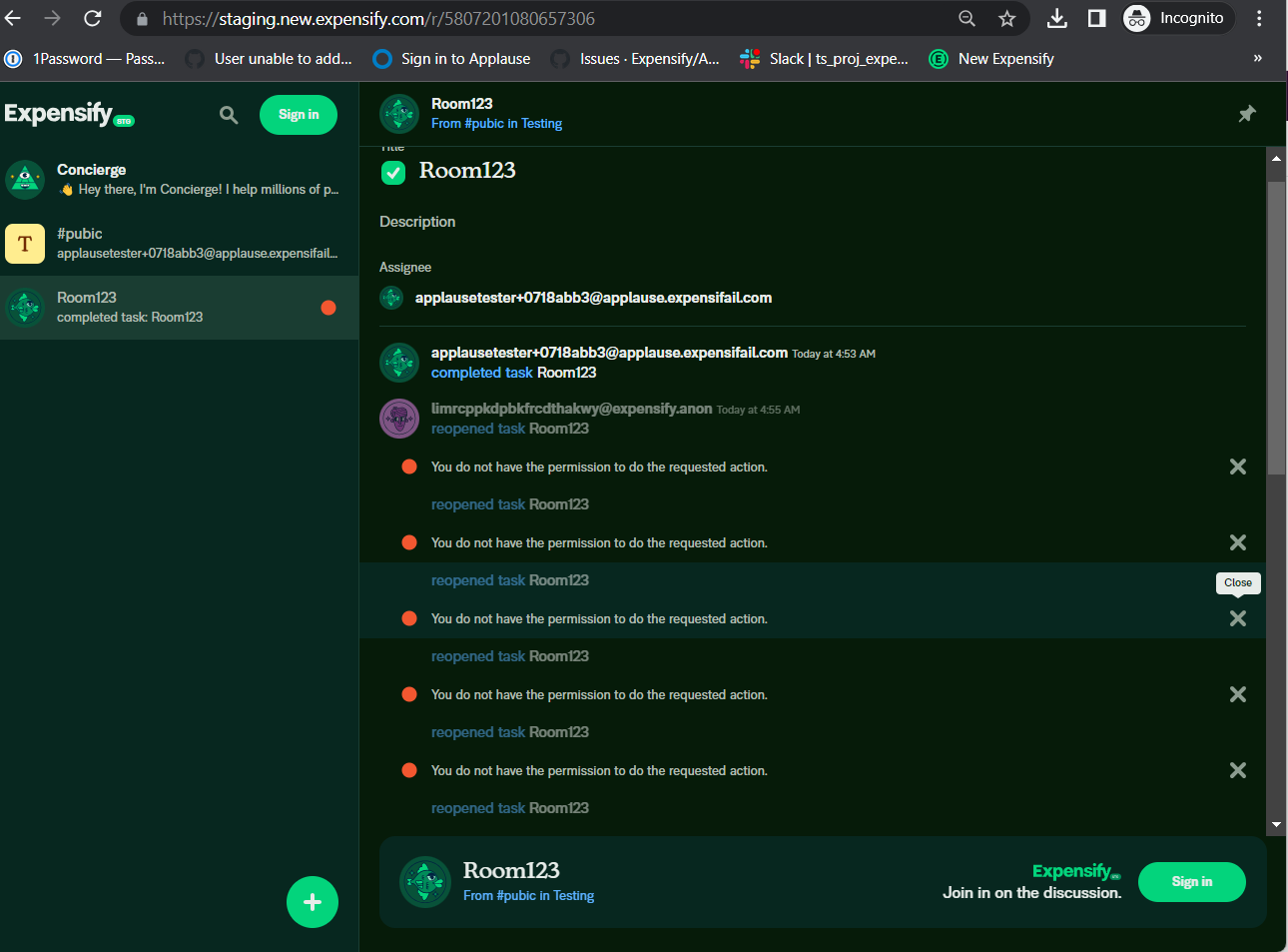 Web Unauthorized Task Reopening By Anonymous User In Incognito Mode Inconsistency · Issue