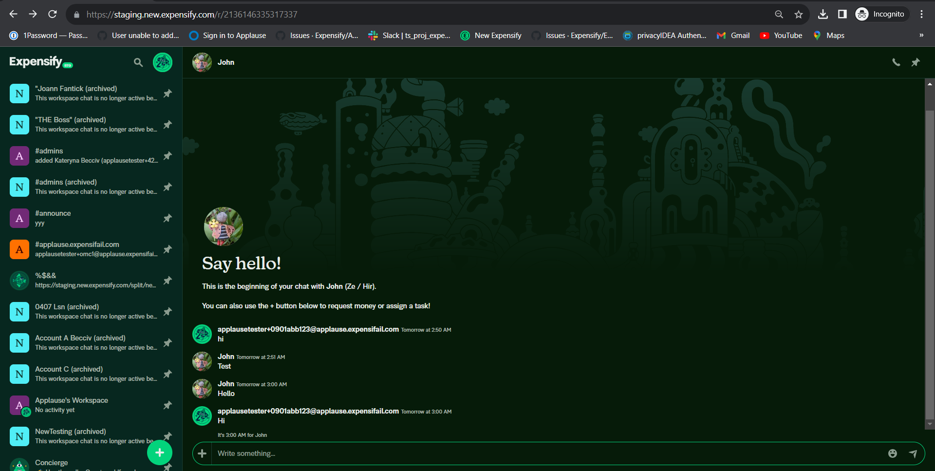 500 Chat Yesterday Is Displayed Even When New Messages Are Sent · Issue 26477 