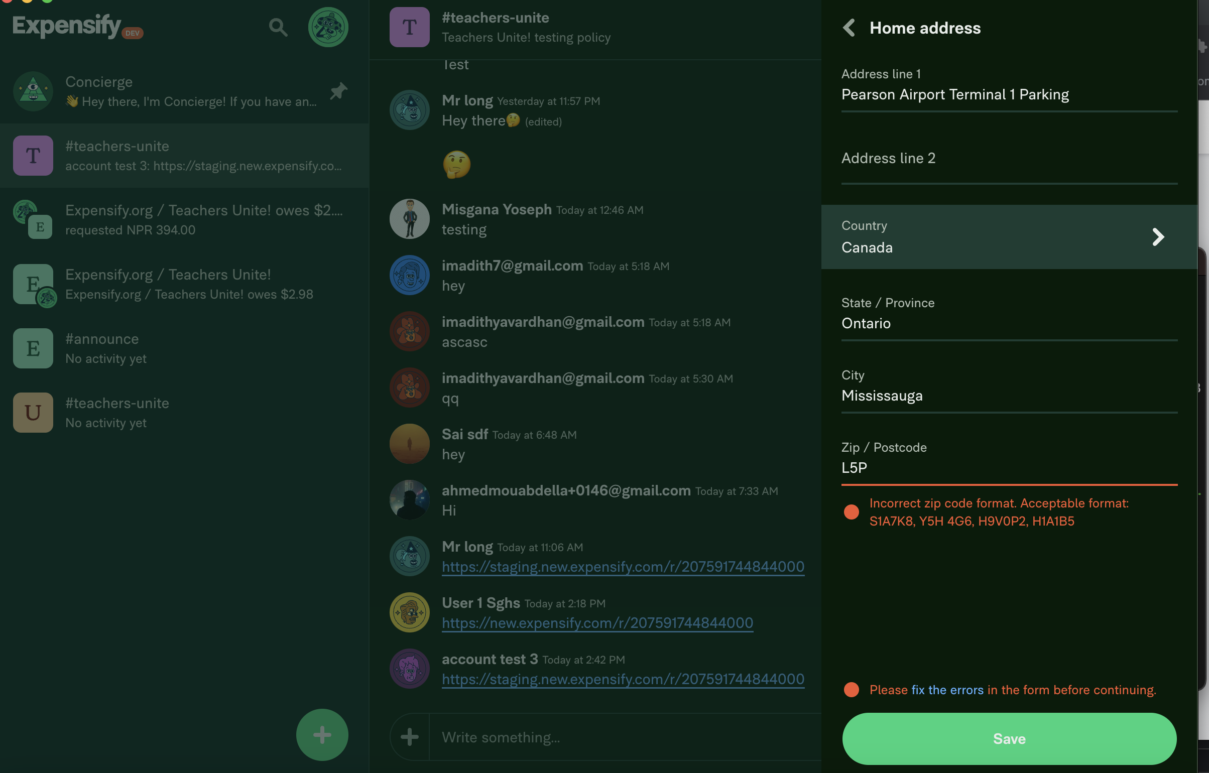 [$500] Web - Incorrect zip code format shown on some default addresses in personal details page ...