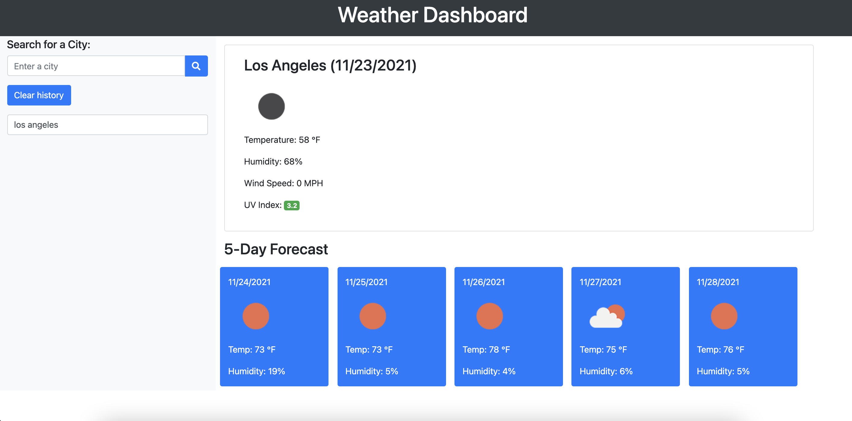 GitHub - Elmiratash/WeatherDashboard: Weather-Dashboard show the ...