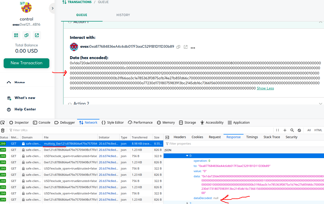 Empty decoded data for contract interaction transactions in avalanche ...