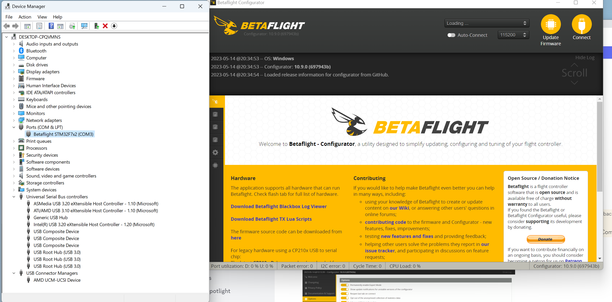 Configurator 10.9 Won't Load COM Port · Issue #3451 · betaflight/betaflight-configurator · GitHub