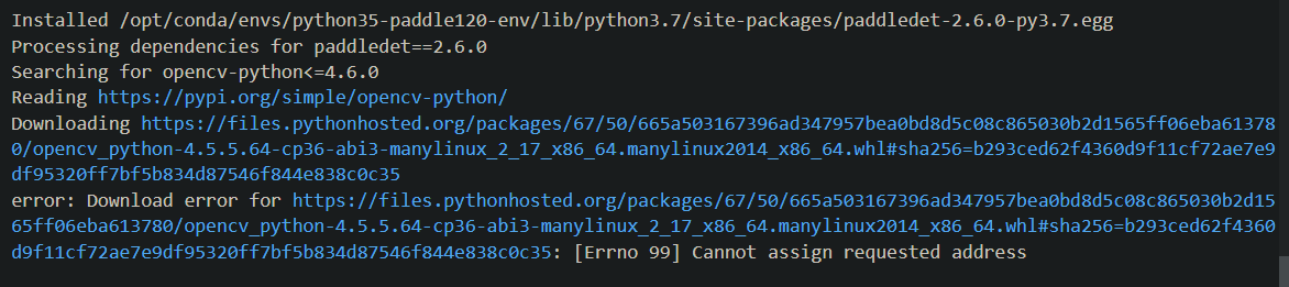Paddledetection安装依赖时卡住 · Issue #7849 · PaddlePaddle/PaddleDetection · GitHub
