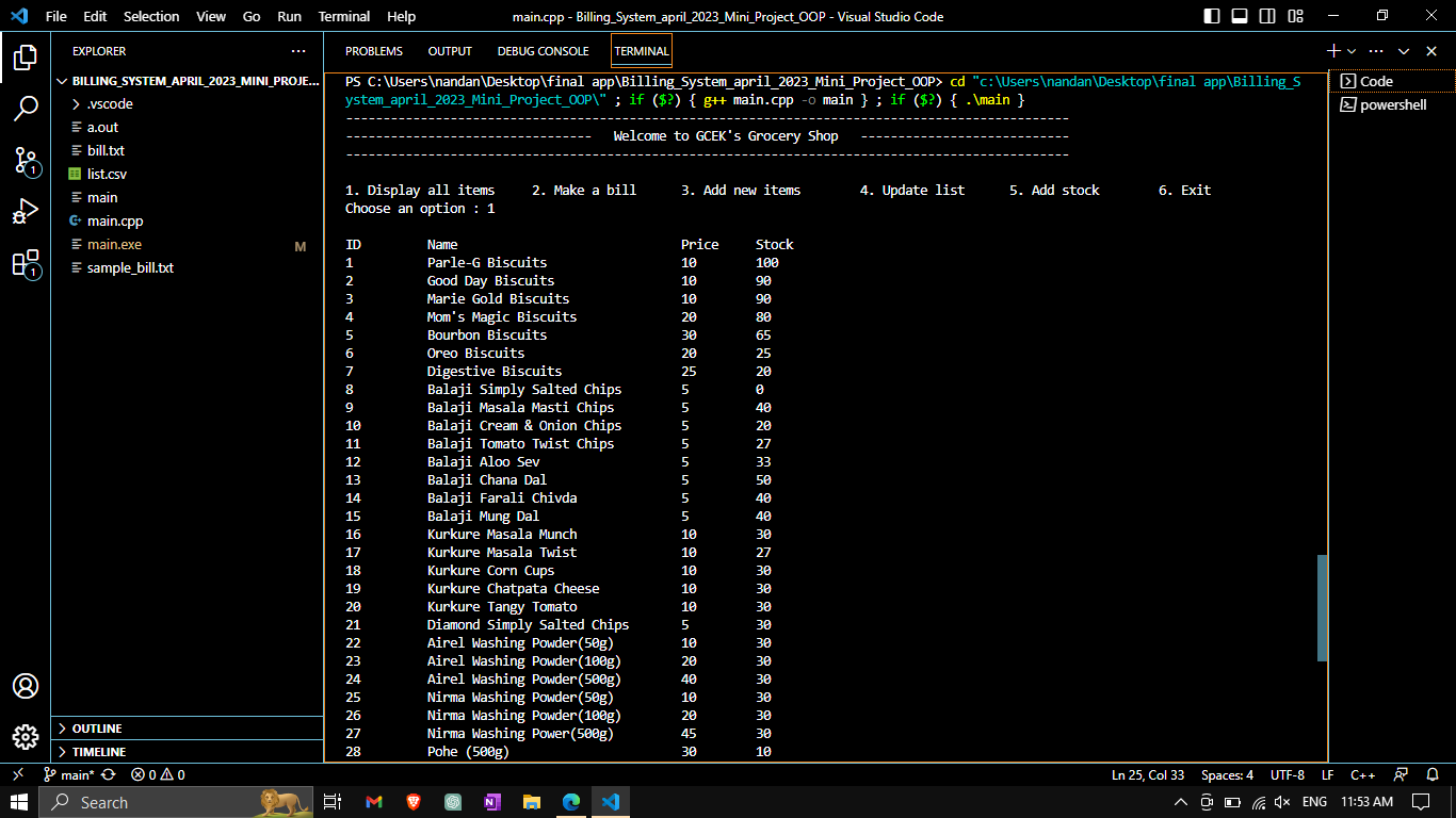 GitHub - nandanmagdum/Billing-System-in-C-plus-plus: Billing Management System using C++. Data ...