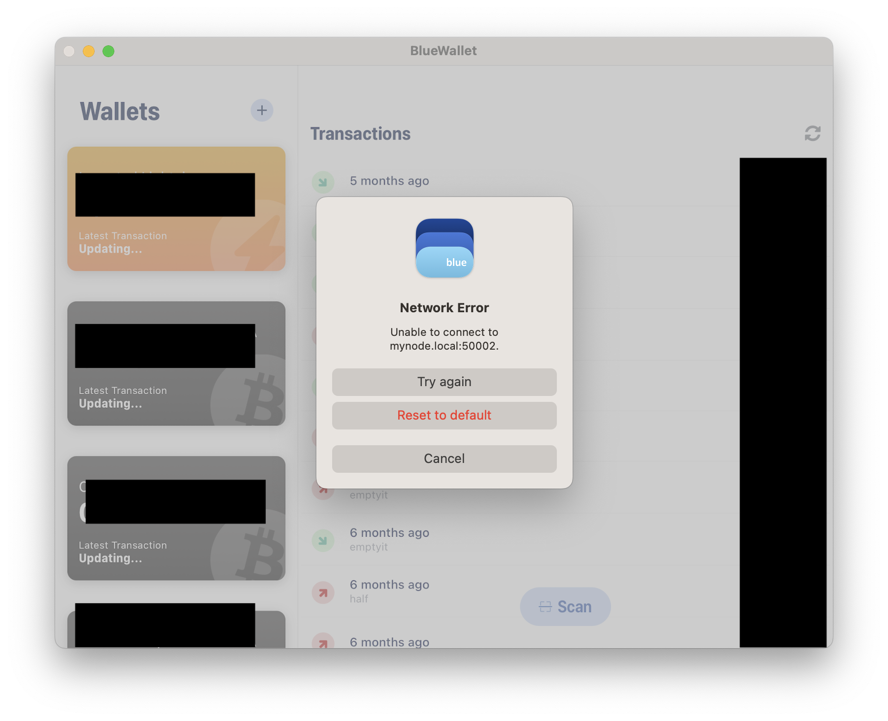 Gracefully handle unavailability of electrum server · Issue #5166 · BlueWallet/BlueWallet · GitHub