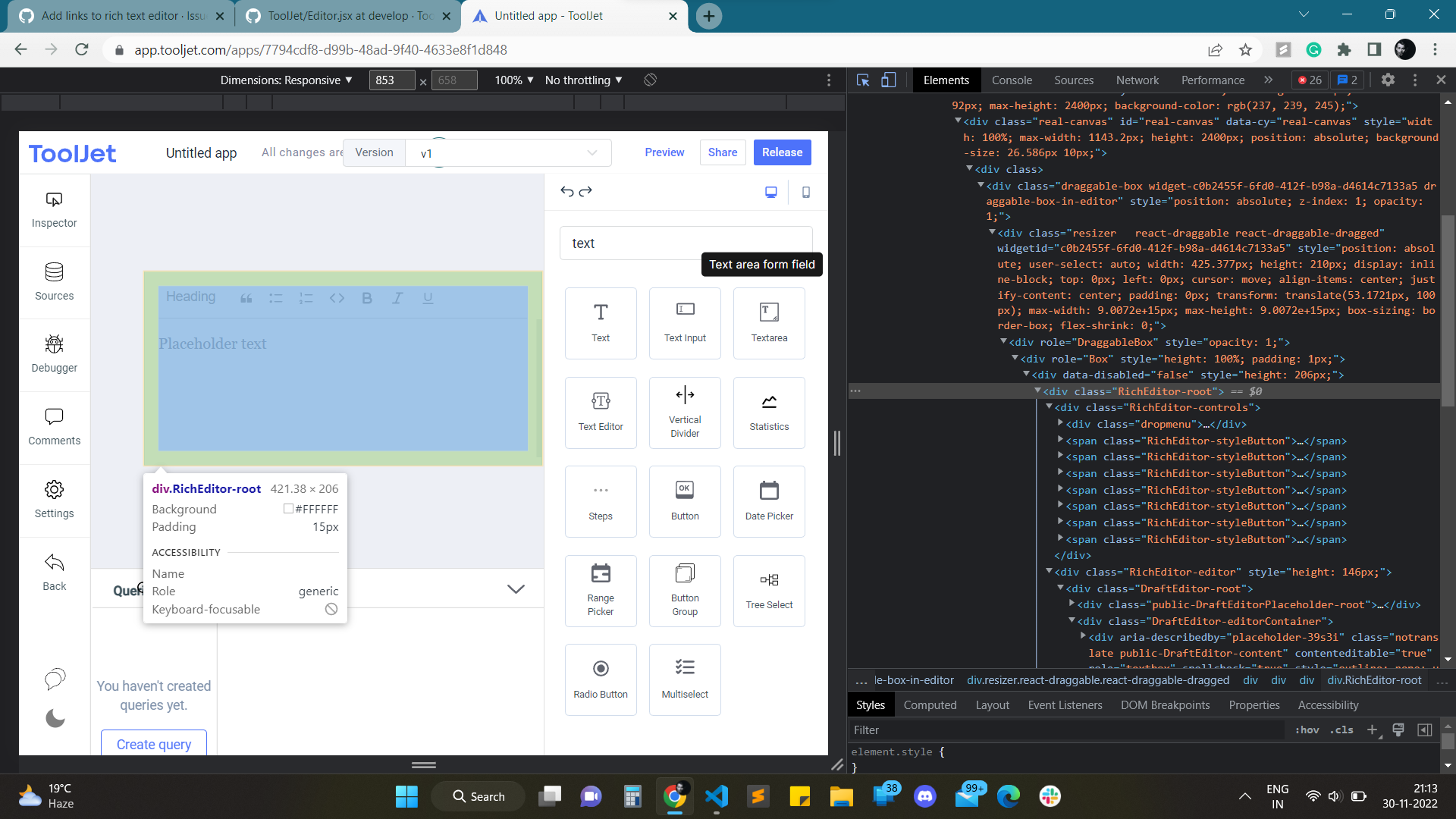 Add Links To Rich Text Editor · Issue 4817 · Tooljet Tooljet · Github