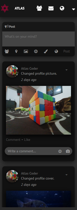 GitHub - ElBrujo/atlas: black and responsive ossn theme mobile friendly