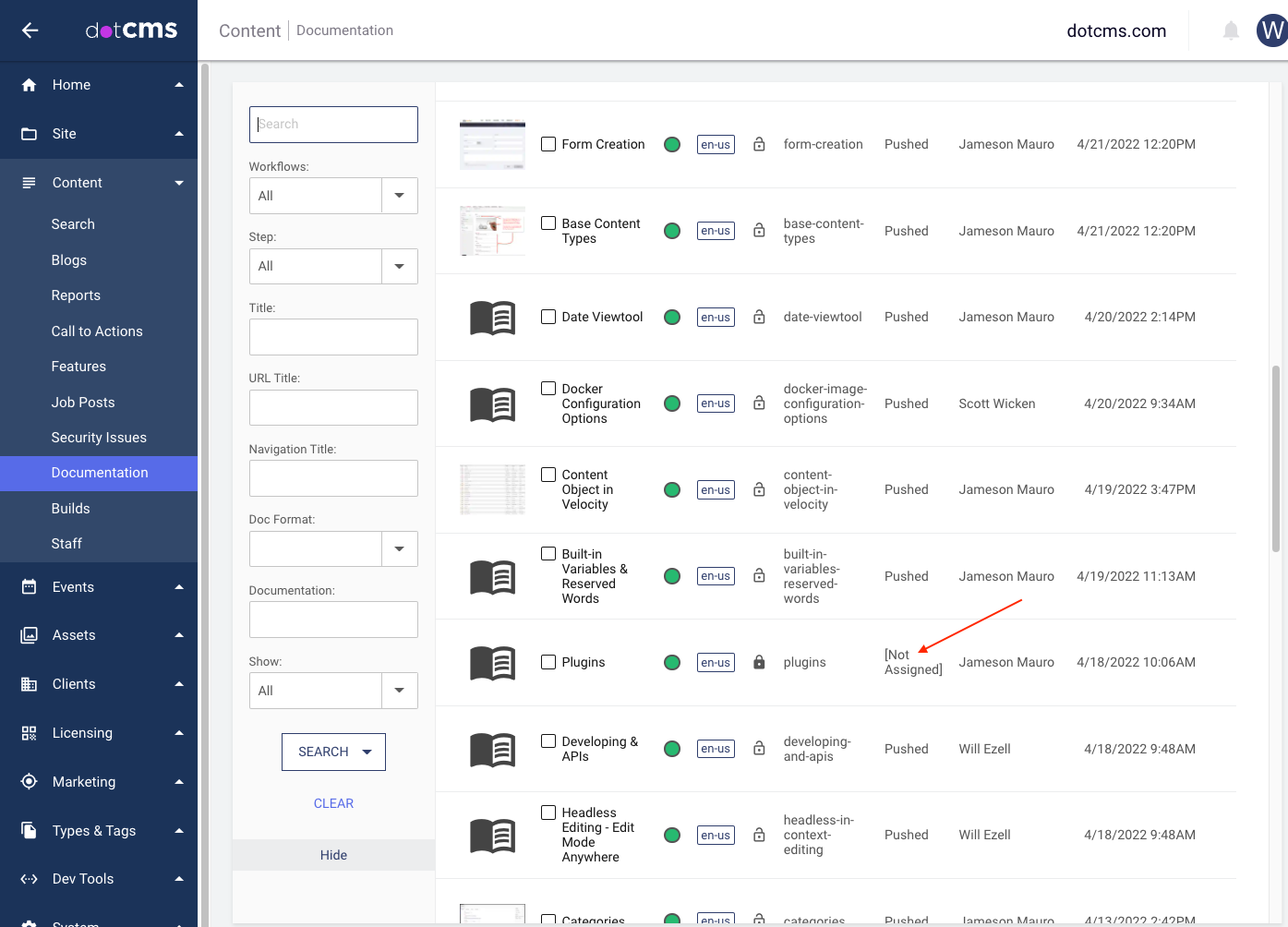 Content not assigned to workflow can fail to push publish · Issue #22087 · dotCMS/core · GitHub