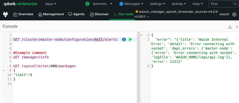Cannot load Email Alerts or Syslog Output tabs · Issue #1064 · wazuh/wazuh-splunk · GitHub