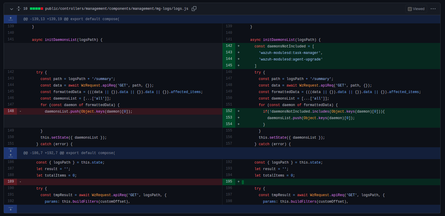 Rollback modules hard-coded log filter · Issue #3879 · wazuh/wazuh-dashboard-plugins · GitHub