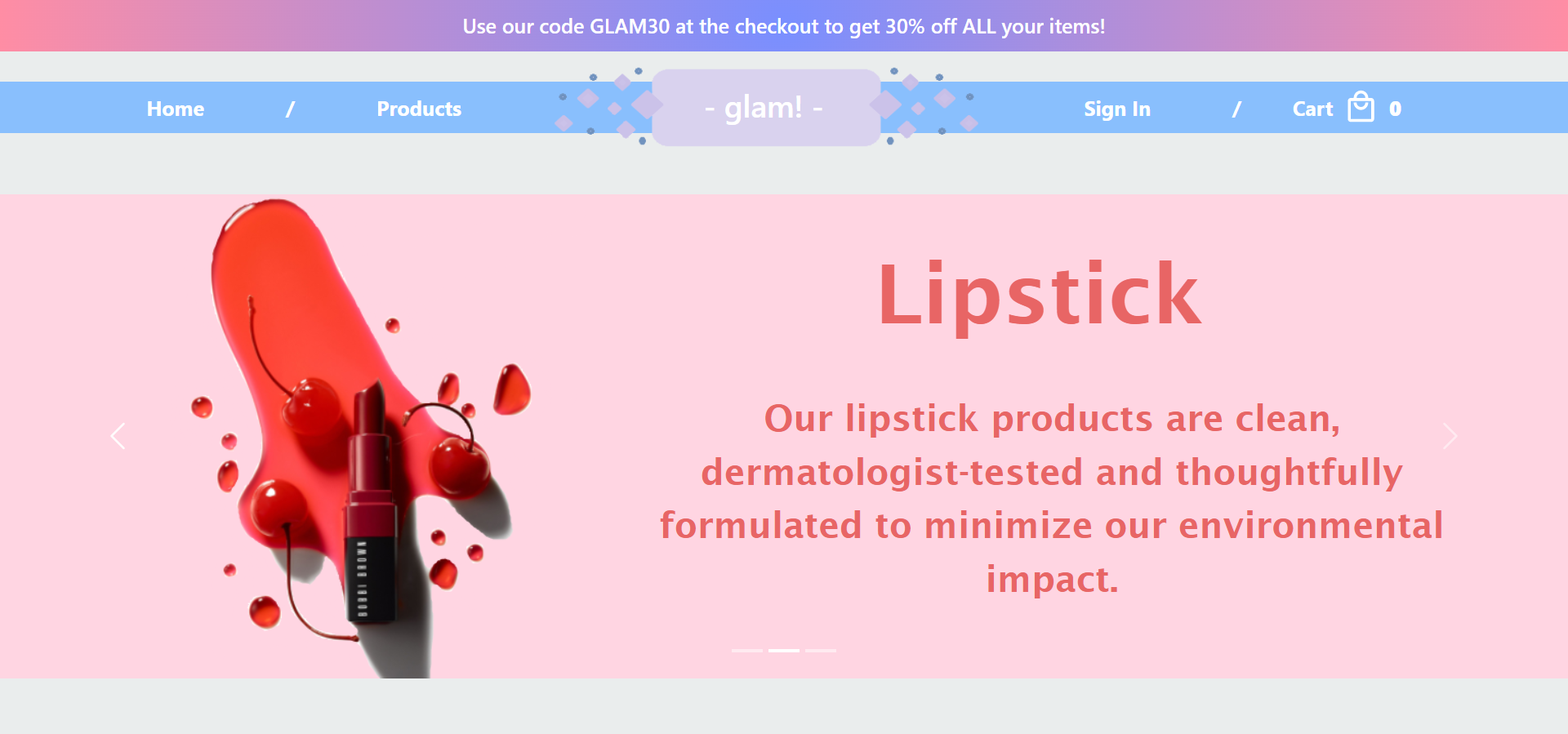 GitHub - a7stu/glam-e-com-website