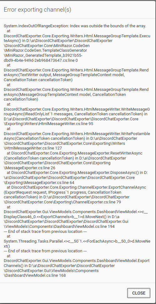 Error exporting channel (System.IndexOutOfRangeException) · Issue #938 · Tyrrrz ...