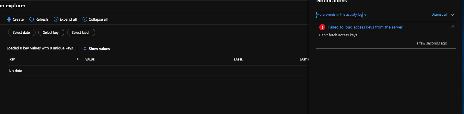 Getting An Error While Loading Configuration Explorer In Azure App Configuration · Issue 152