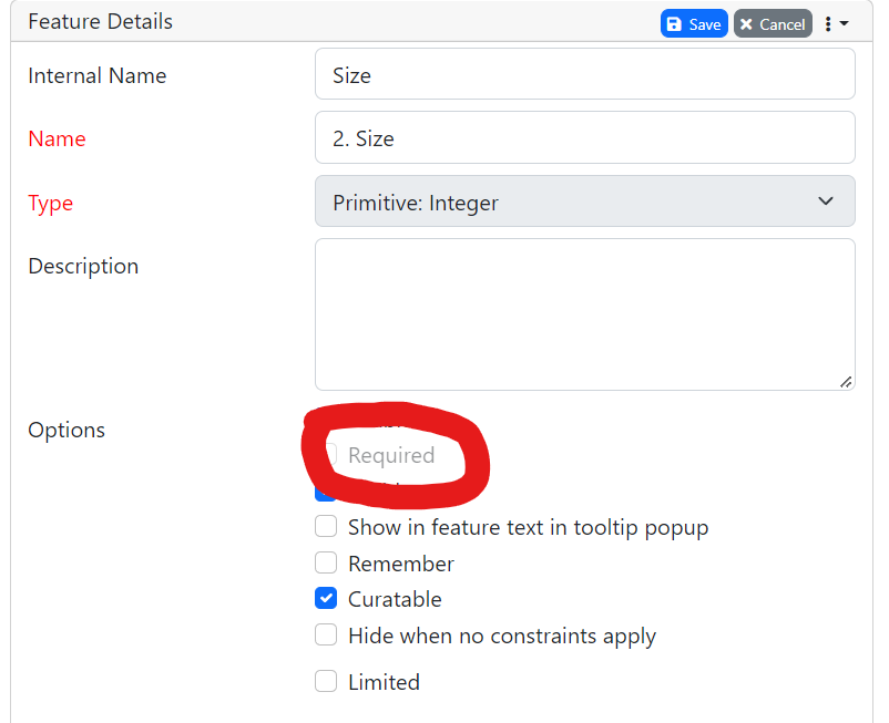Required Greyed Out But Not Checked For Integer Features · Issue 3462 · Inception Project