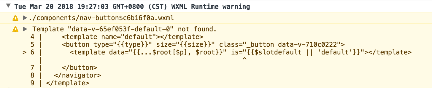以字符串为 slot 插入时，报 template not found。 · Issue #141 · Meituan-Dianping/mpvue · GitHub