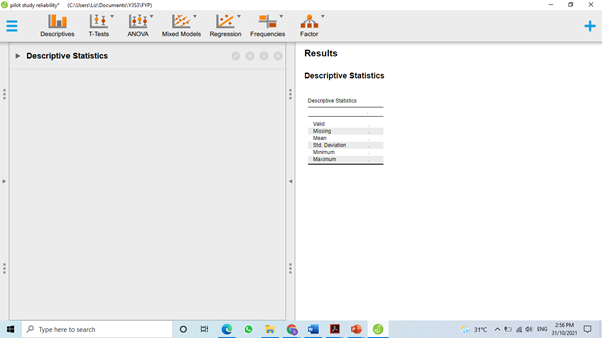[Bug]: Descriptive statistic there can't click in with reliability statistic · Issue #1485 ...