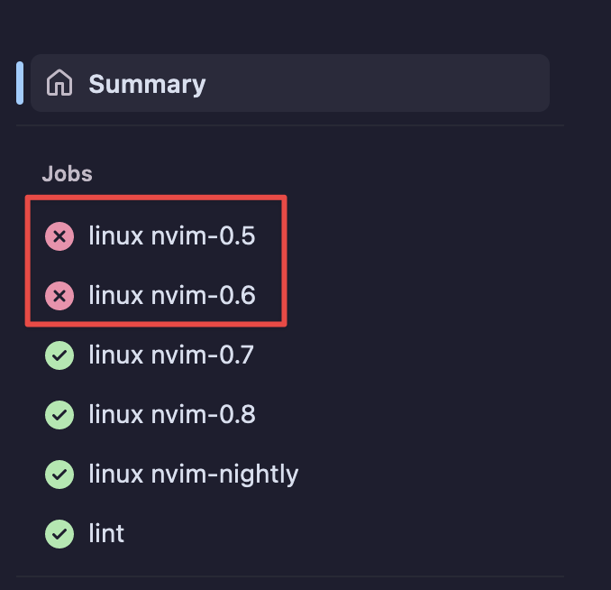 Bug Ci Checks Failing Because Of Nvim Web Devicons Requirement For Neovim 07 · Issue 992