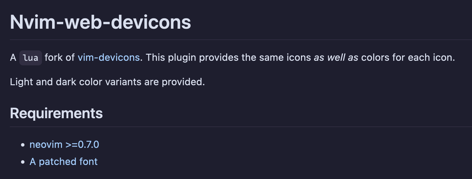Bug Ci Checks Failing Because Of Nvim Web Devicons Requirement For Neovim 07 · Issue 992 