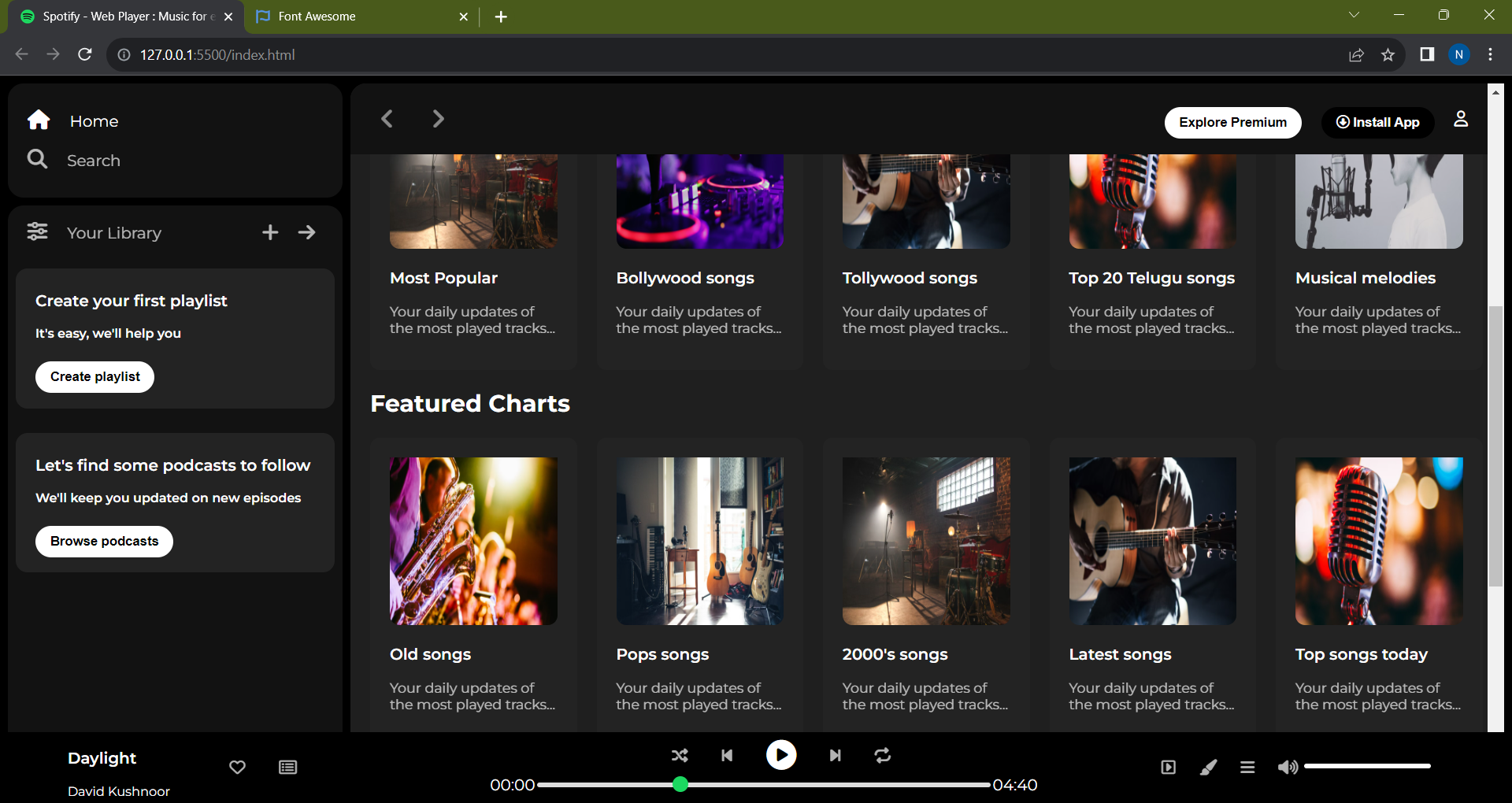 GitHub - narmadagogineni/Spotify-clone
