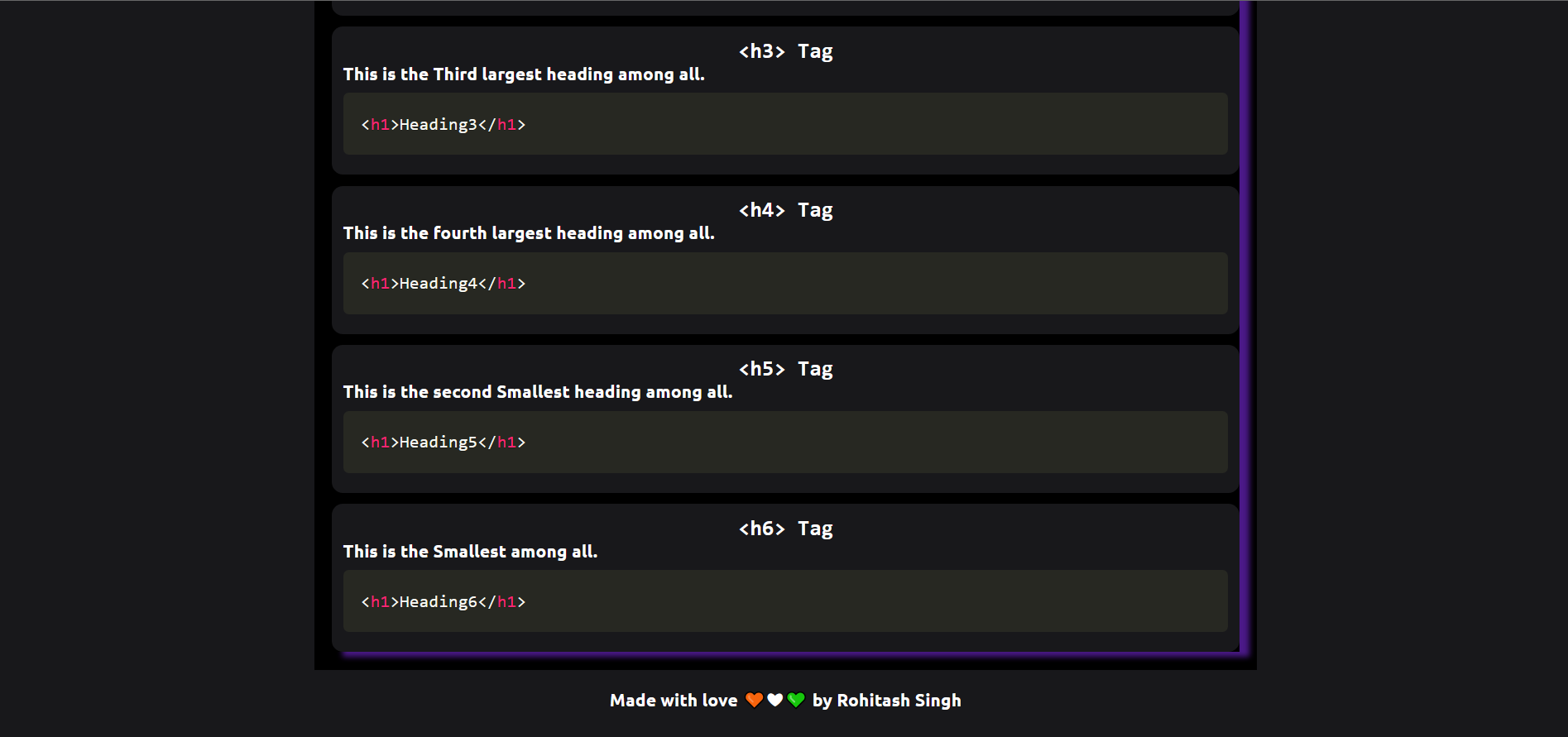GitHub - Rohitashsingh89/CheetSheet: This is a cheetsheet website of html cheetsheet.