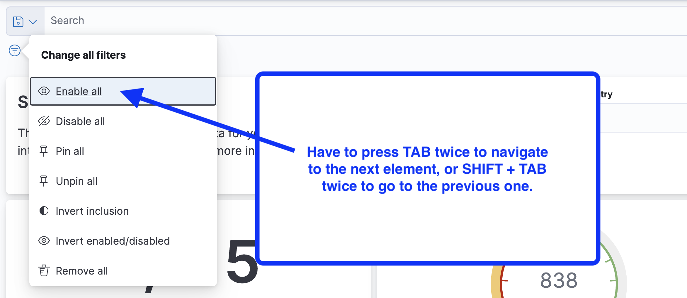 [EuiContextMenu][KEYBOARD]: Context menu requires two key presses to ...