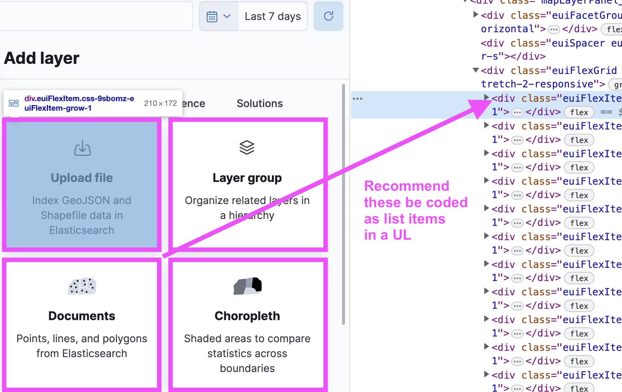 (Accessibility) Map Add layers cards should be coded as an unordered list and list items · Issue ...