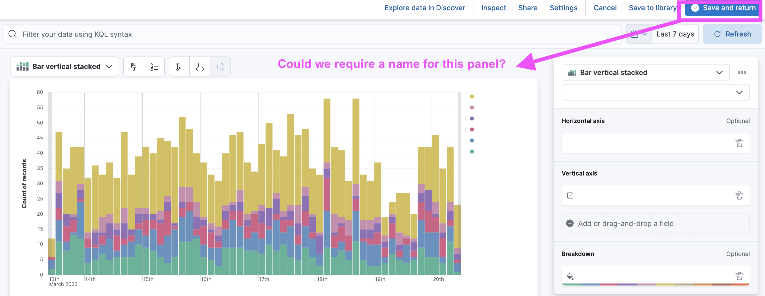 Require a user-created name for custom visualizations · Issue #153313 · elastic/kibana · GitHub