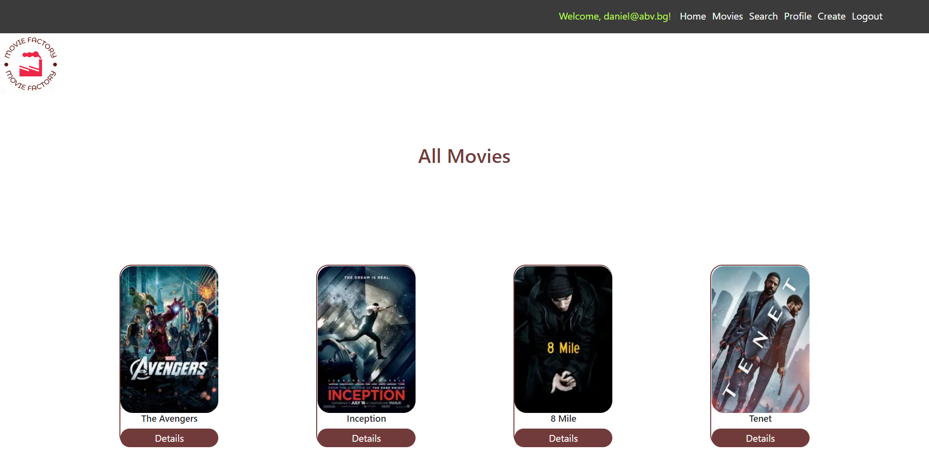 GitHub - DanielDelchev1301/MERN-movie-project: Movie application, build with MERN stack