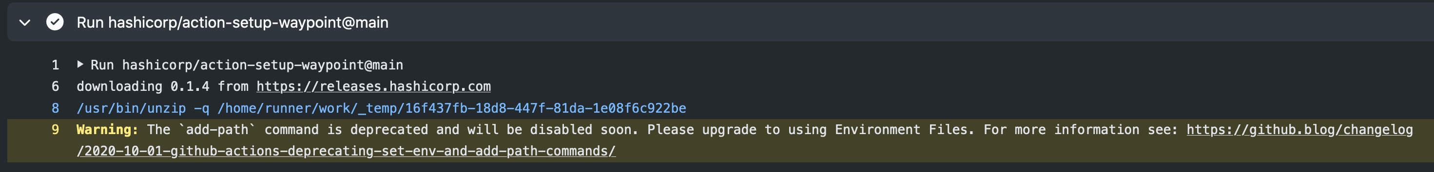 Warning: The `add-path` command is deprecated and will be disabled soon. · Issue #41 · hashicorp ...