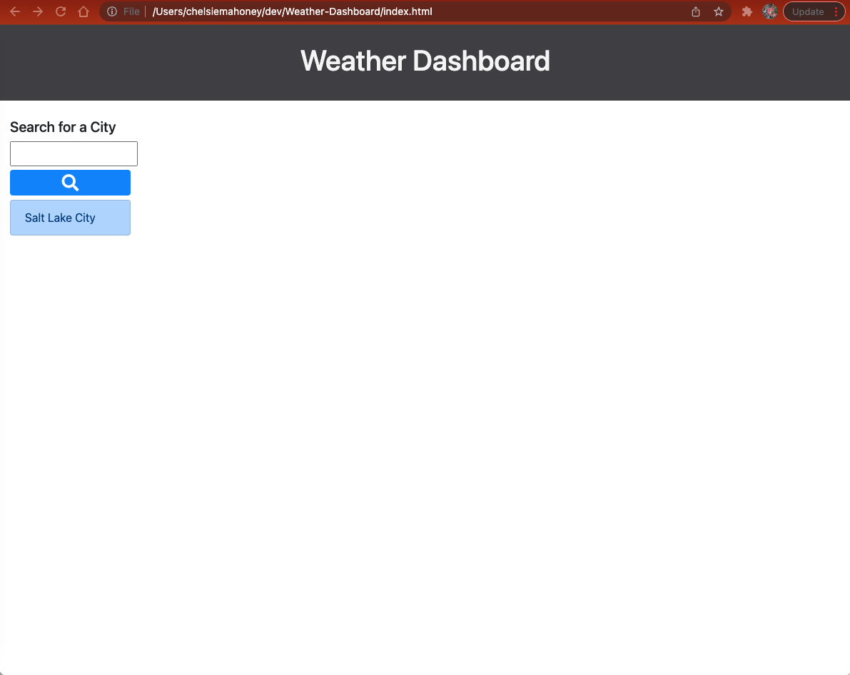 GitHub - CMahoney12/Weather-Dashboard