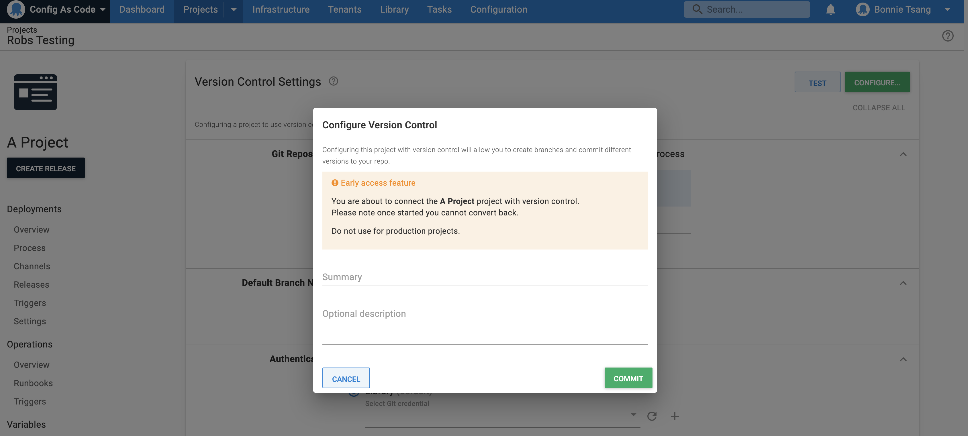 Fix "early access feature" on the Configure Version Control dialog · Issue #7380 · OctopusDeploy ...