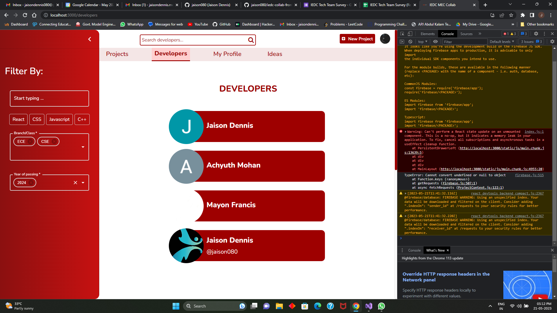 UI Bugs in Filter Drawer · Issue #235 · IEDCMEC/iedc-collab · GitHub