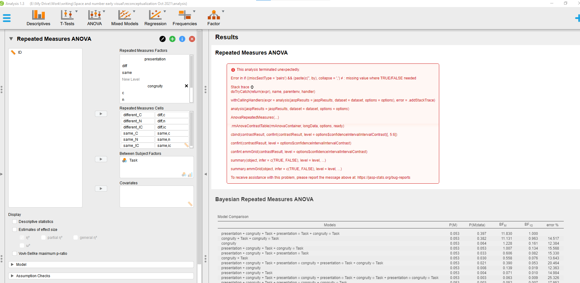 Bug Issue With Unpermitted Rm Levels Names In Rm Anova · Issue 1489 · Jasp Statsjasp Issues