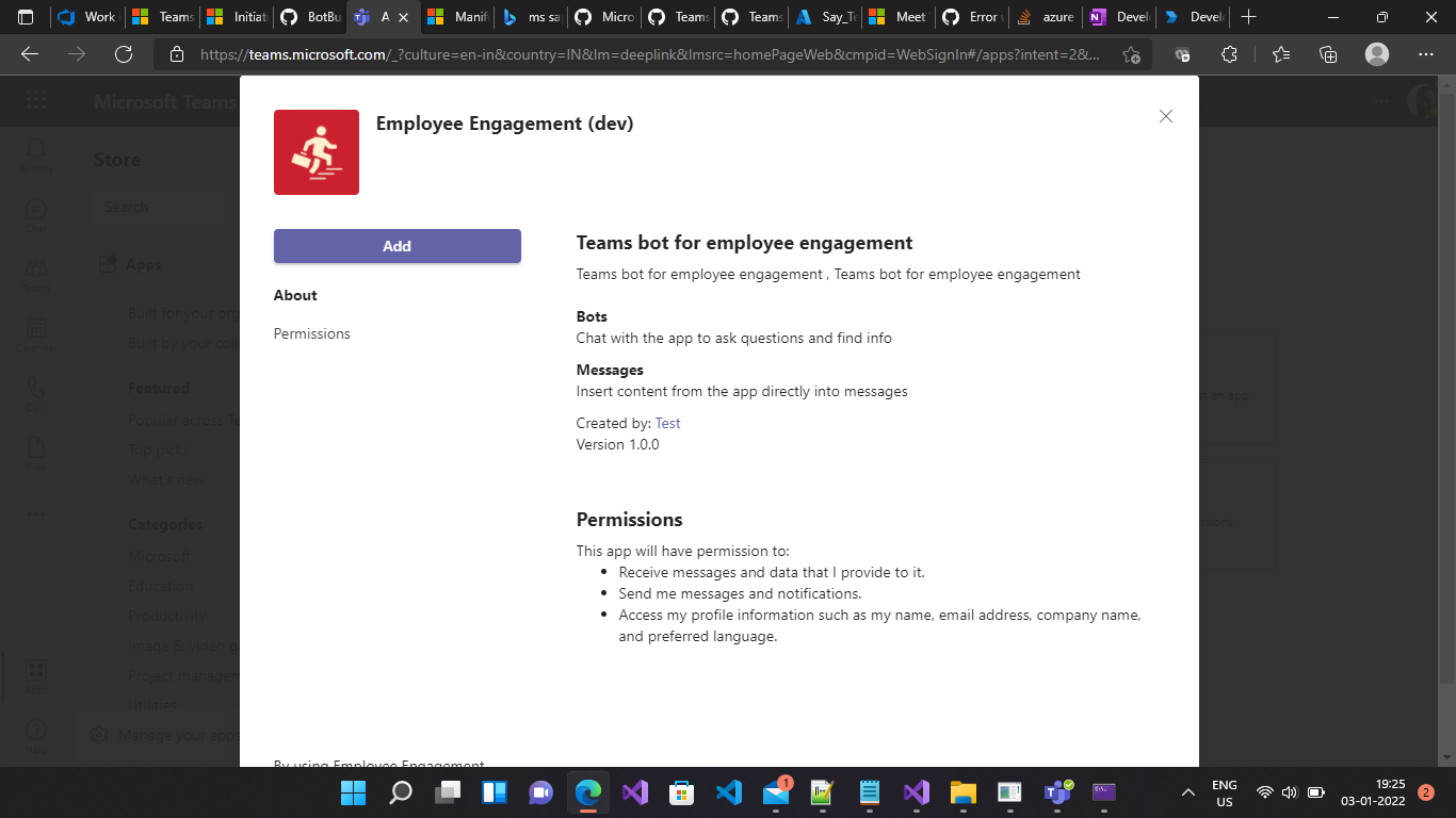 Teams app manifest error while creating a messaging extension. · Issue #4935 · MicrosoftDocs ...
